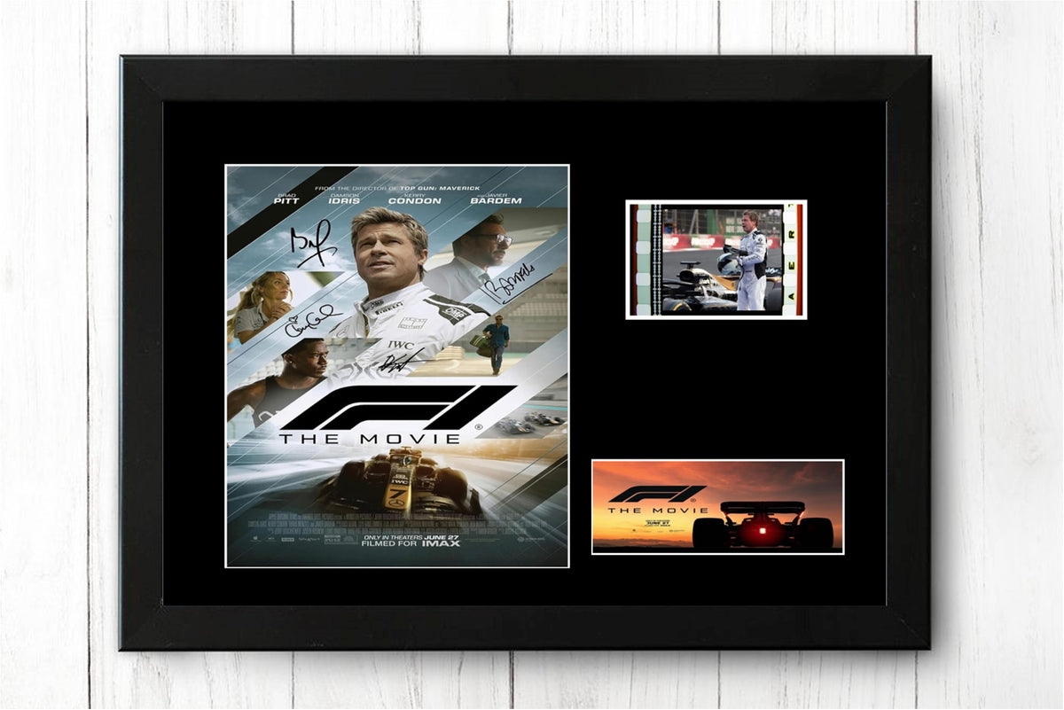 F1 Signed Film Cell Display Stunning Gift Memorabilia + COA Brad Pitt ...